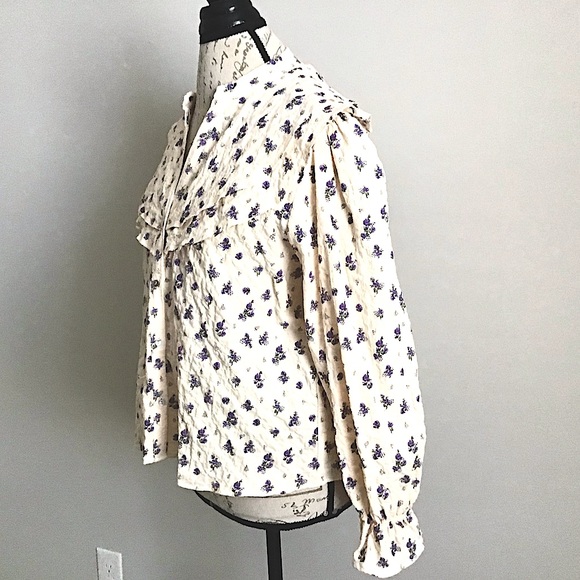 Zara | Tops | Zara Ruffle Blouse Floral Print New With Tag | Poshmark